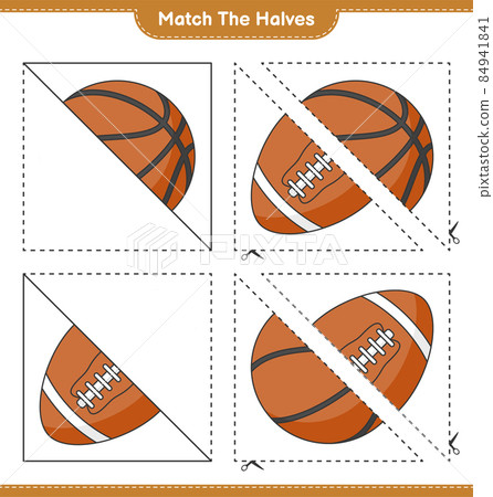 Match the halves. Match halves of Basketball...-插圖素材 [84941841] - PIXTA圖庫