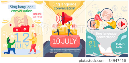 Learning foreign sign languages online.... - Stock Illustration ...