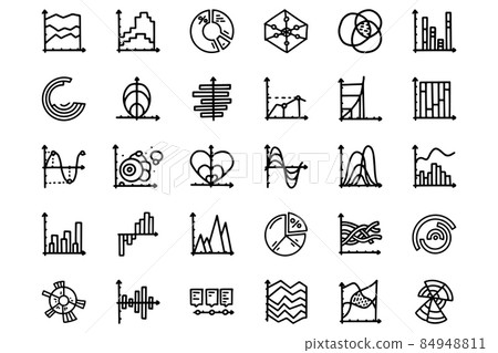 Graphs and charts line vector doodle simple... - Stock Illustration ...