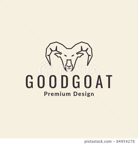 face goat pygmy line logo symbol icon vector... - Stock Illustration ...