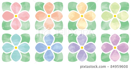 Watercolor style flower icon set 02 - Stock Illustration [84959608] - PIXTA