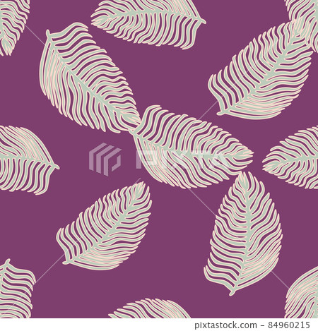 Modern palm leaf seamless pattern with hand... - Stock Illustration ...