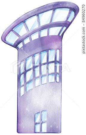 Metaverse city watercolor clipart png - Stock Illustration [84960270 ...