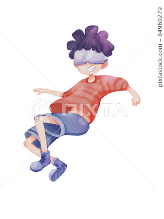 Metaverse character cartoon watercolor clipart png - Stock Illustration ...