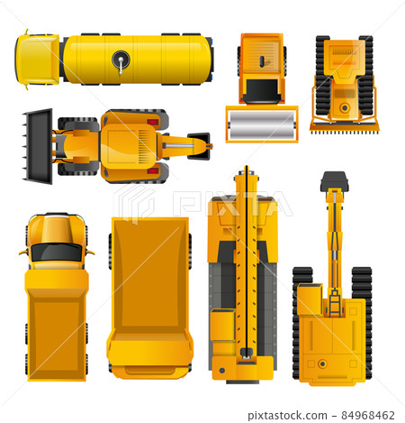 Construction Machines Top View - Stock Illustration [84968462] - PIXTA