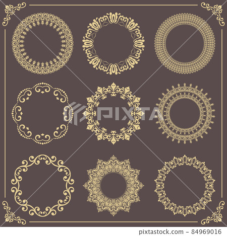 Vintage Big Set of Round Vector Patterns - Stock Illustration [84969016 ...