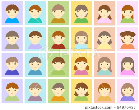 Child face 1 square background - Stock Illustration [84970455] - PIXTA