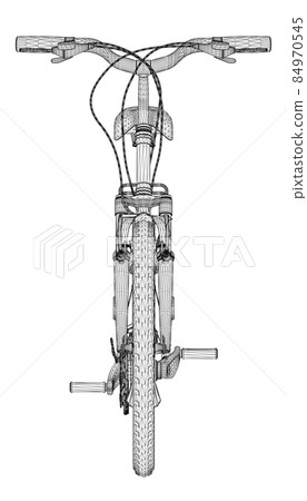 Detailed bike wireframe from black lines... - Stock Illustration ...
