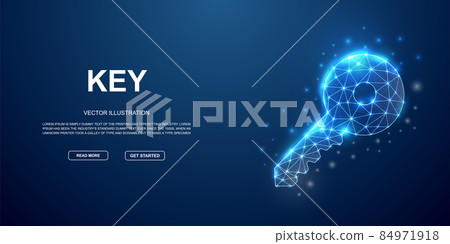 3d Key low poly symbol with connected dots for... - Stock Illustration ...