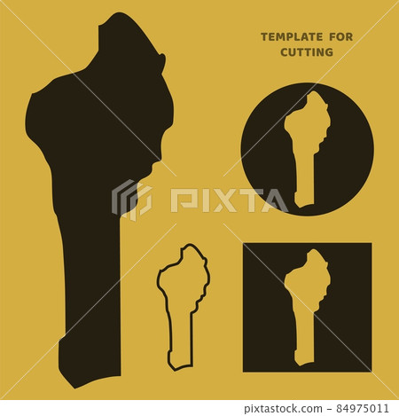 Benin map Template for laser cutting, wood... - Stock Illustration ...