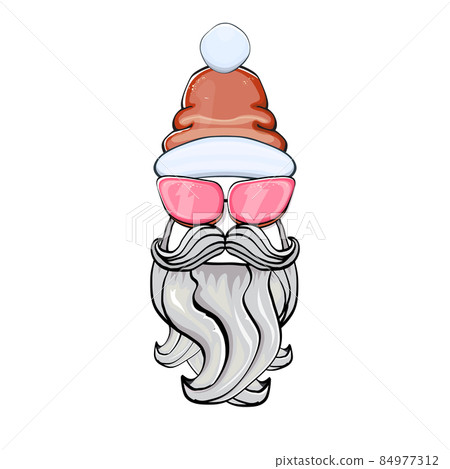 Vector cool hipster Santa Claus with santa red... - Stock Illustration ...