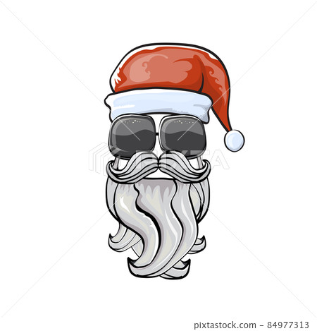 Vector cool hipster Santa Claus with santa red... - Stock Illustration ...