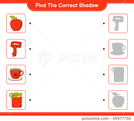 Find the correct shadow. Find and match the... - Stock Illustration ...