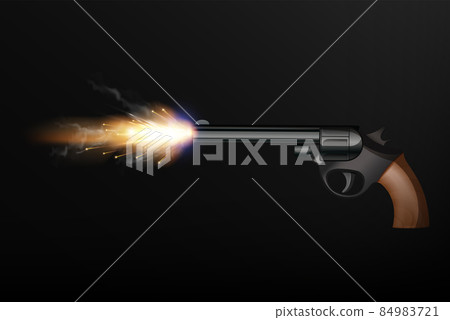Realistic Pistol Flash - Stock Illustration [84983721] - PIXTA