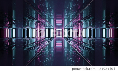 3d illustration of endless glass reflecting 4K... - Stock Illustration ...