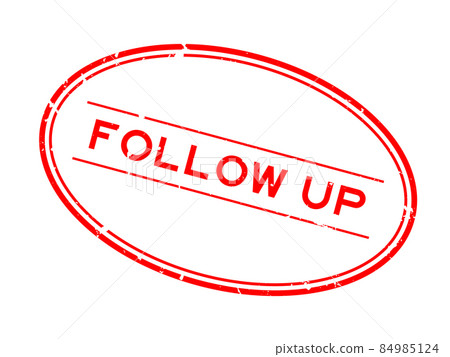 Grunge red follow up word oval rubber seal... - Stock Illustration ...