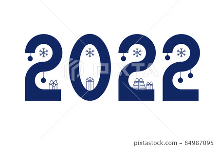 Christmas poster with numbers of the year 2022.... - Stock Illustration ...