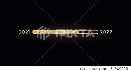 2022 New Year gold progress bar. Golden loading...-插圖素材 [84989598 ...