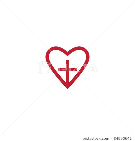 Cross and love logo - Stock Illustration [84990641] - PIXTA