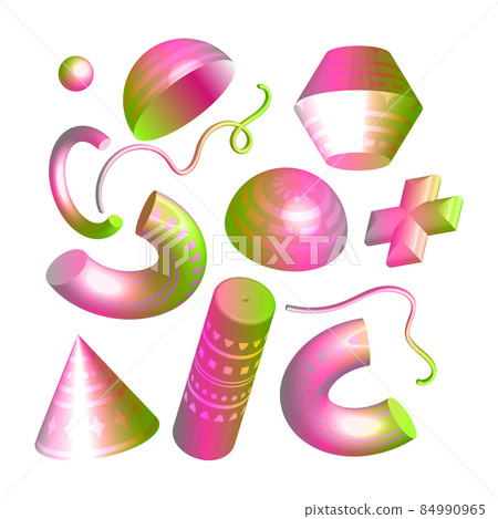 Abstract geometric shape, realistic symbol set. - Stock Illustration ...