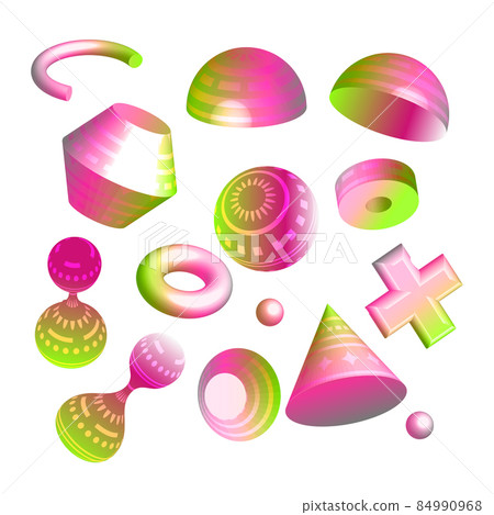 Abstract geometric shape, realistic symbol set. - Stock Illustration ...