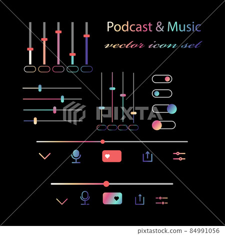 Music player button interface set. - Stock Illustration [84991056] - PIXTA