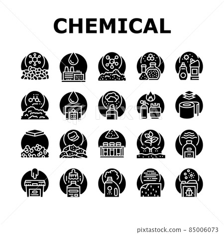 Chemical Industry Production Icons Set Vector - Stock Illustration ...