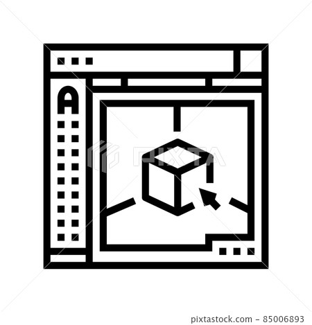 autocad 3d program line icon vector illustration - Stock Illustration ...
