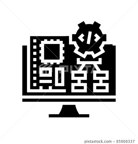 embedded software glyph icon vector illustration - Stock Illustration ...