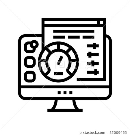 utility software line icon vector illustration - Stock Illustration ...