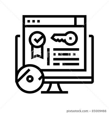 license software line icon vector illustration - Stock Illustration ...