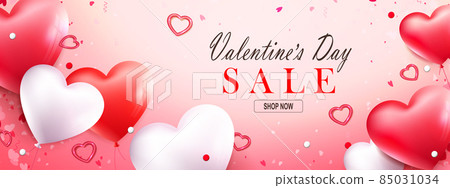 Valentine's day sale poster, composition with... - Stock Illustration ...