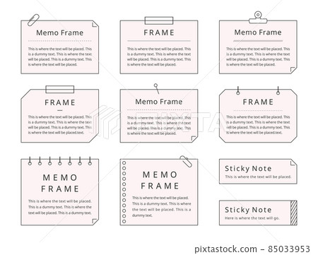 Illustration set of memo frame. Simple, line... - Stock Illustration ...