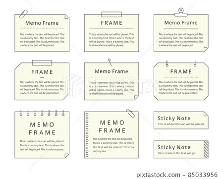Illustration set of memo frame. Simple, line... - Stock Illustration ...