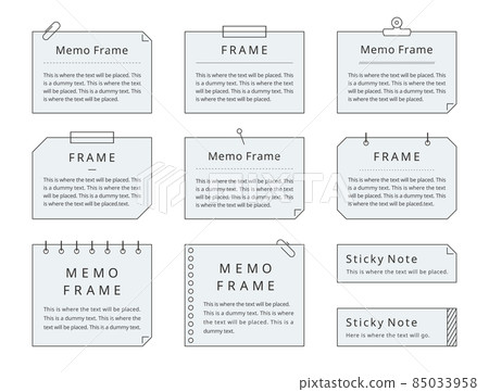 Illustration set of memo frame. Simple, line... - Stock Illustration ...
