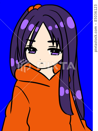 Hoodie girl orange - Stock Illustration [85036123] - PIXTA