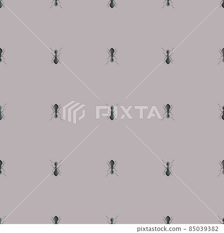 Seamless pattern colony ants on dark gray... - Stock Illustration ...