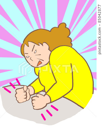 Manic state: A woman who suddenly rises and... - Stock Illustration ...