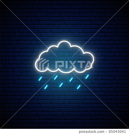 Rainy weather neon sign. - Stock Illustration [85043041] - PIXTA