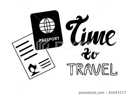 Silhouette of passport and documents and... - Stock Illustration ...