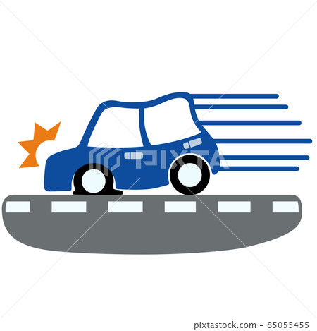 Illustration of a car braking suddenly - Stock Illustration [85055455 ...