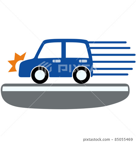 Illustration of a car braking suddenly - Stock Illustration [85055469 ...