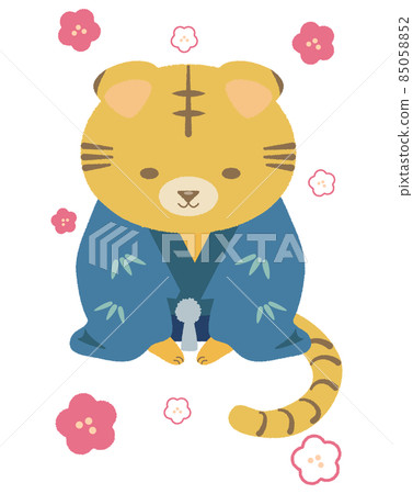 A tiger bowing respectfully in 2022 - Stock Illustration [85058852] - PIXTA