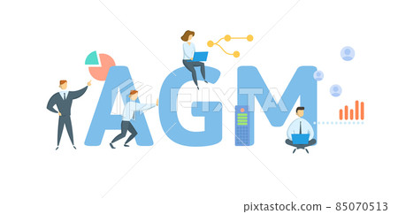 AGM, Annual general meeting. Concept with... - Stock Illustration ...