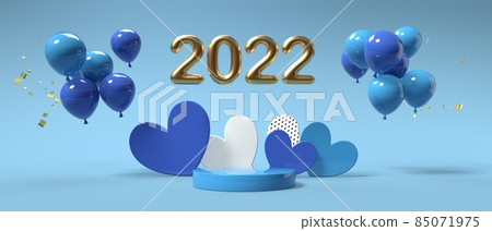 Year 2022 celebration theme with hearts with... - Stock Illustration ...