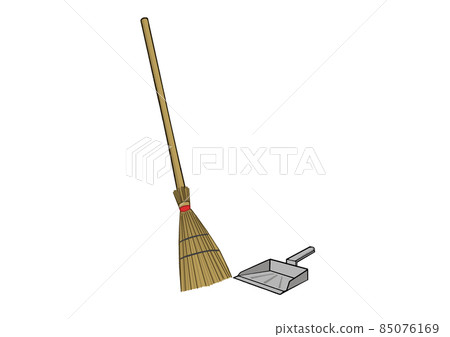 A broom and dust collector - Stock Illustration [85076169] - PIXTA