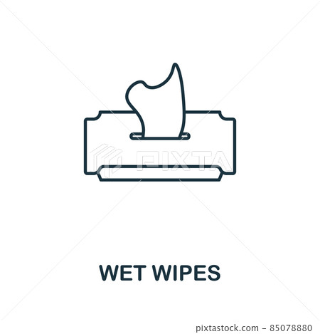 Wet Wipes icon. Line element from cleaning... - Stock Illustration ...