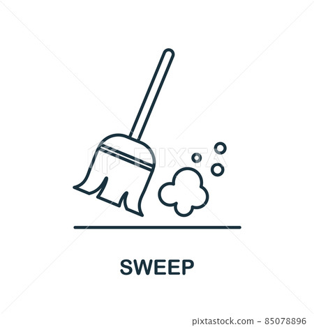 Sweep icon. Line element from cleaning... - Stock Illustration ...