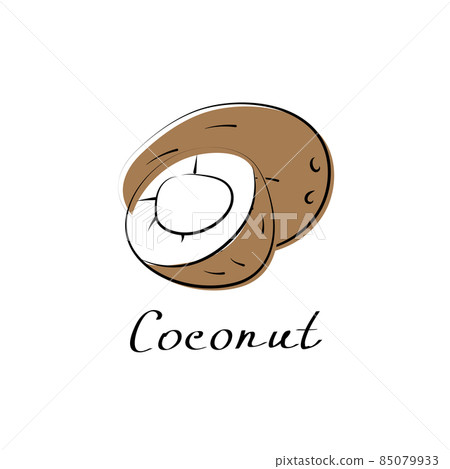 Coconut vector cartoon flat illustration. Coco...-插圖素材 [85079933] - PIXTA圖庫
