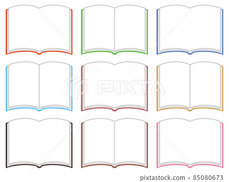 Spread book, book-shaped frame - Stock Illustration [85080673] - PIXTA